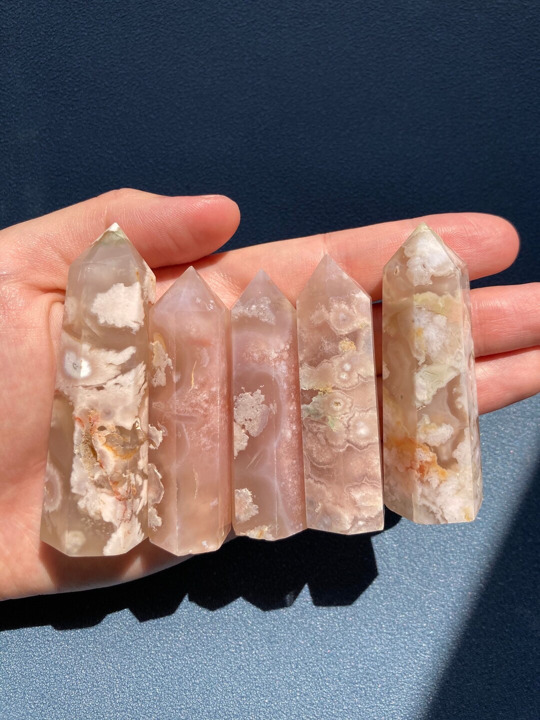 Flower Agate Point, Small Cherry Blossom Agate Point, Sakura Agate ...