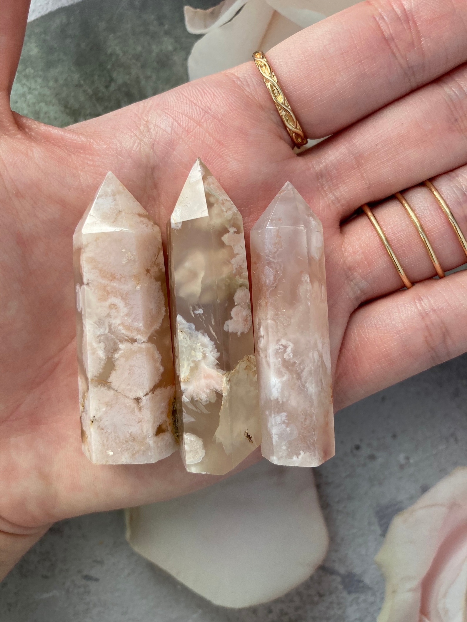 Flower Agate Point Small Cherry Blossom Agate Point Sakura - Etsy