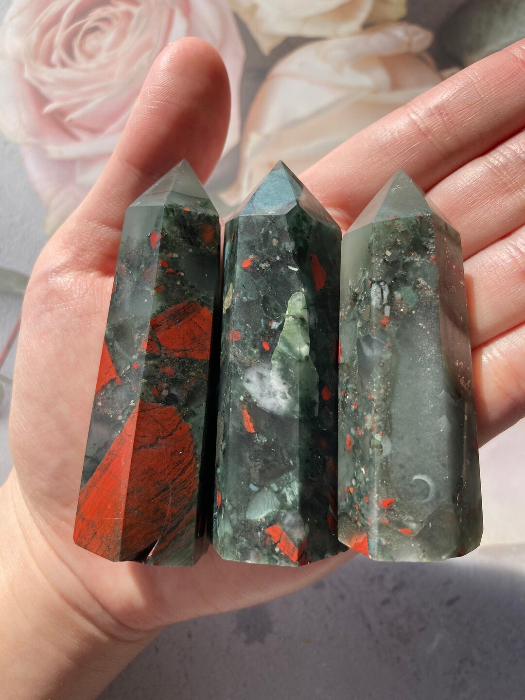 Bloodstone Point Tower: African Healing Crystal Decor - Etsy