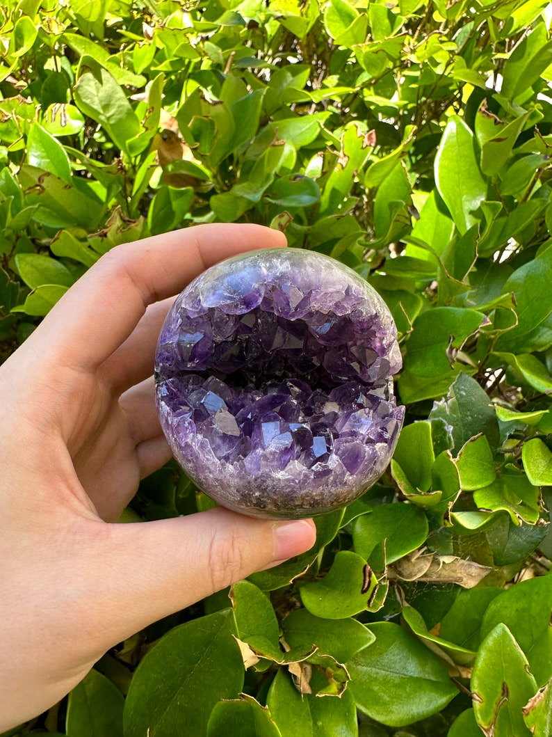 Druzy Amethyst Geode Sphere: Crystal Cluster Ball - Etsy