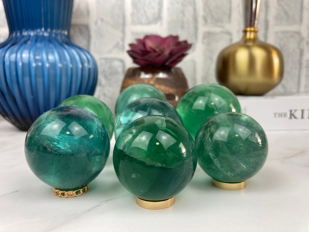Natural Green Fluorite Sphere, Fluorite Stone, Fluorite Ball, Fluorite ...