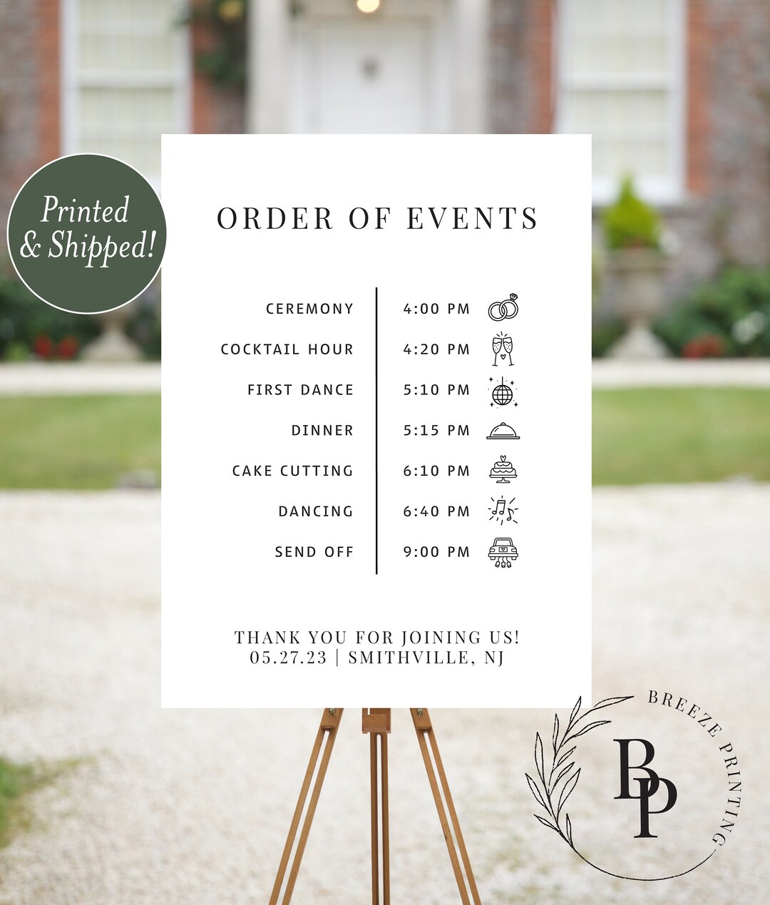Wedding Timeline Welcome Sign Timeline Sign Custom Wedding Sign Printed ...