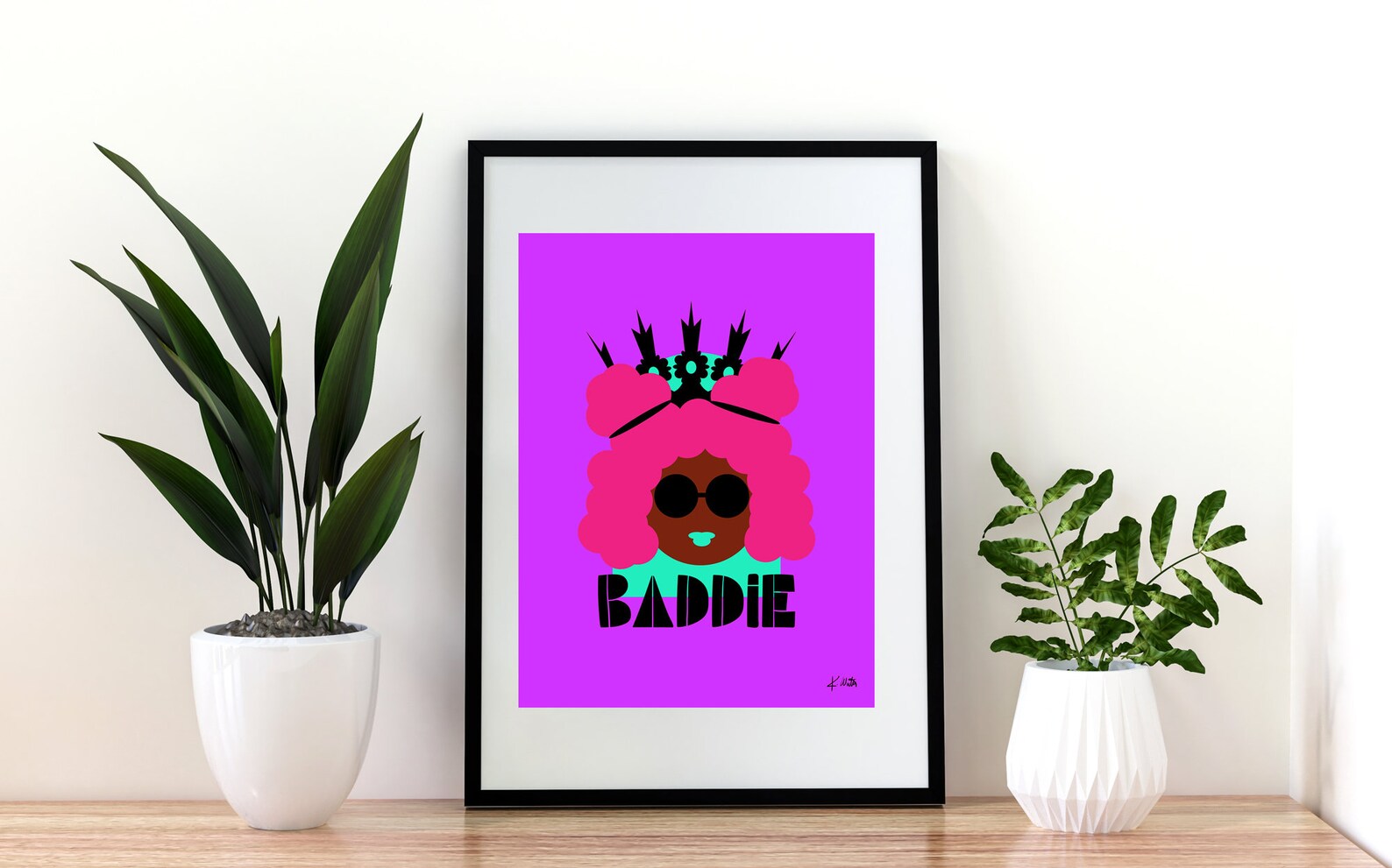 Baddie Art Print Black Woman Art Colorful Black Girl Art Etsy