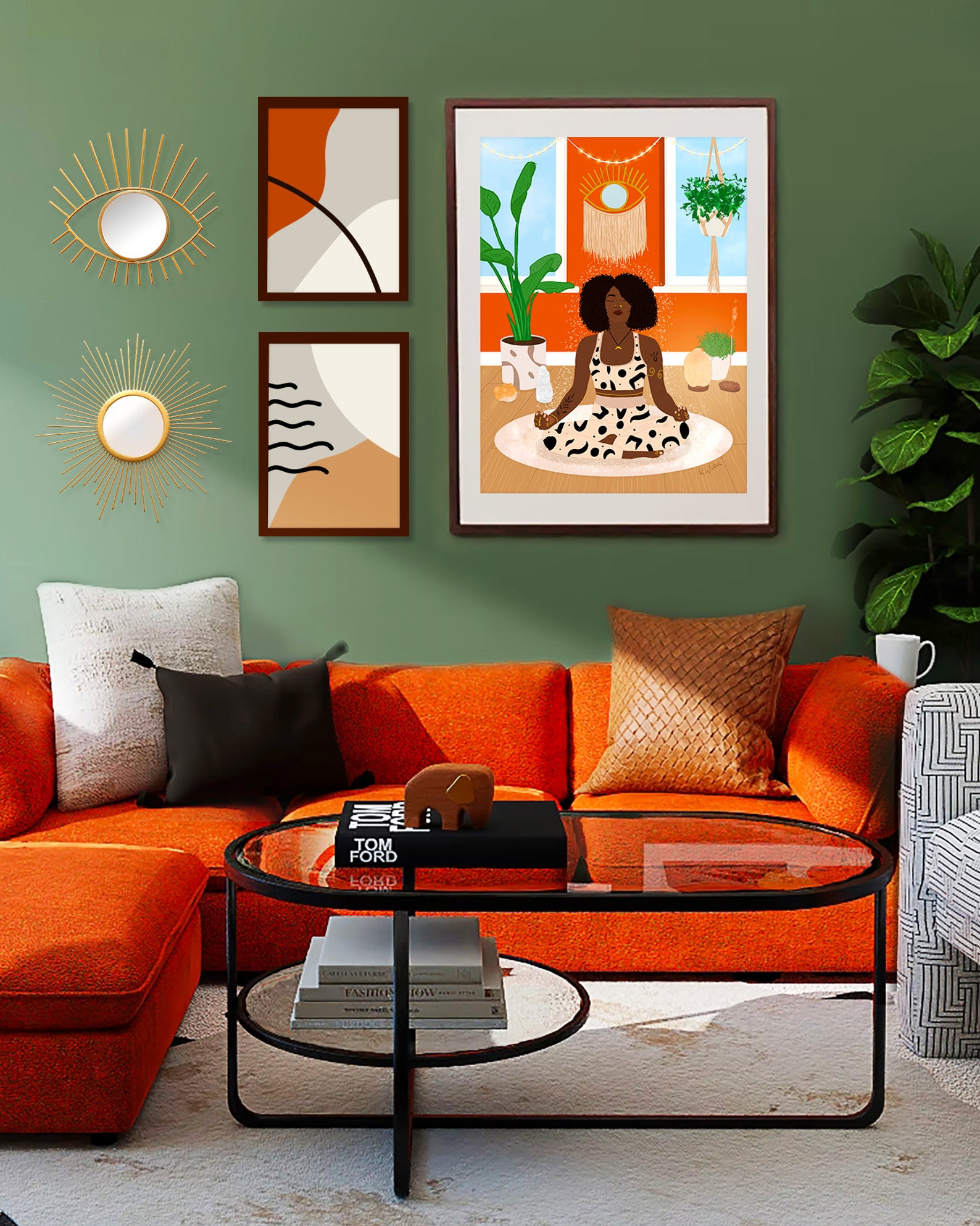 Inner Peace Art Print Meditation Wall Art Black Women Art - Etsy