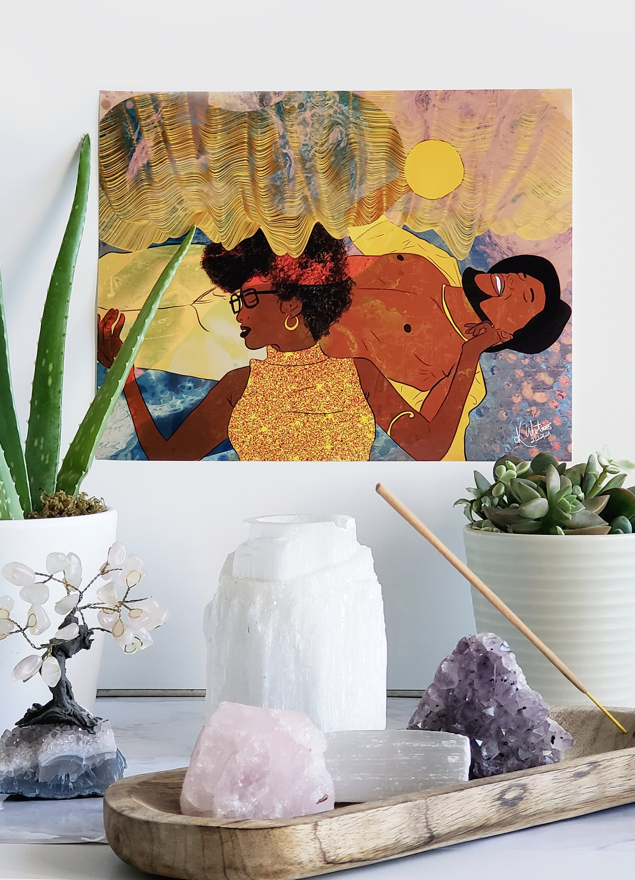 Black Love Art for Couples Couple in Love Wall Art, Unique Gift for Couple, Couples Wedding Gift ...