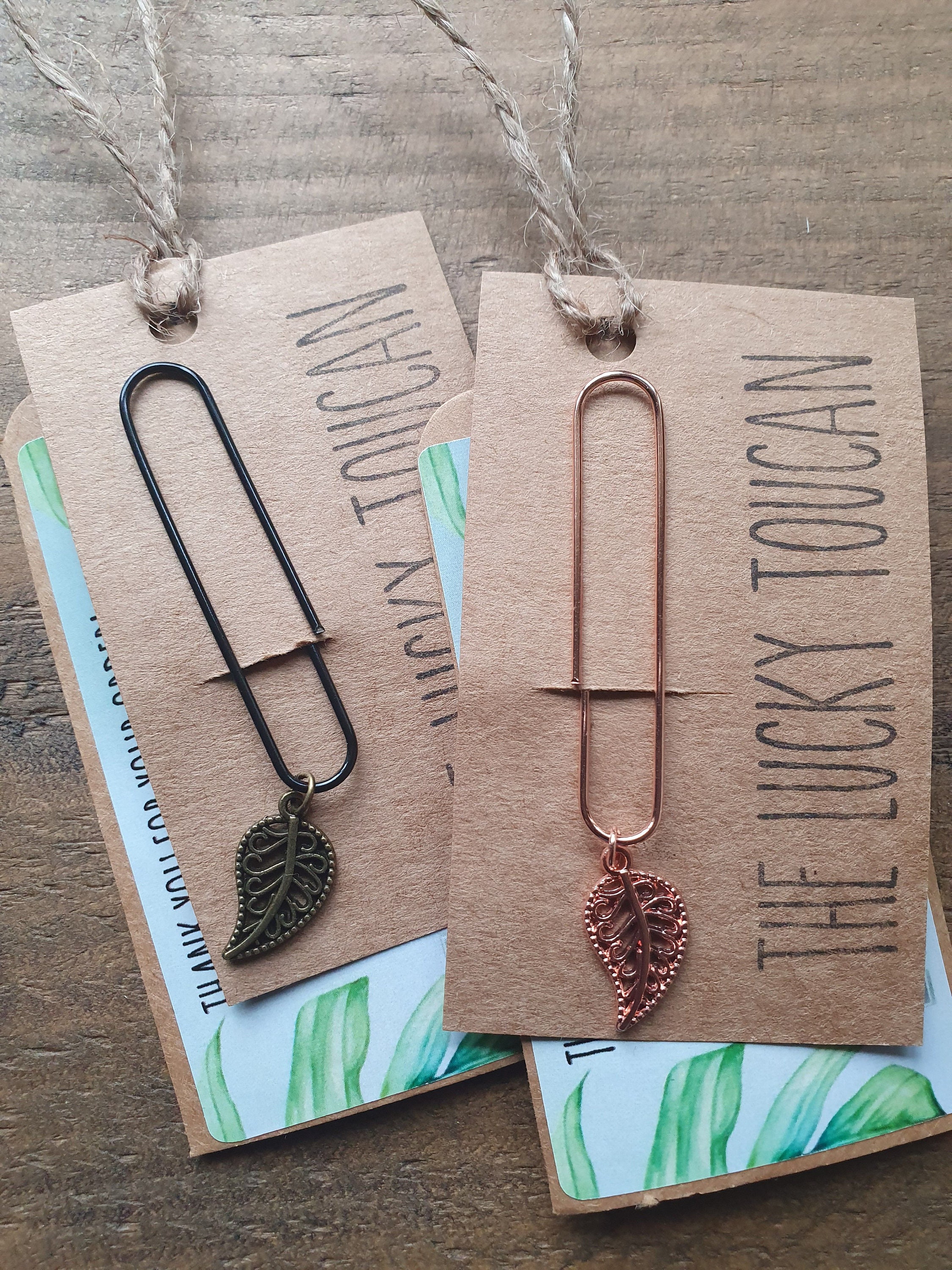 Paperclip With Leaf Charm. Planner or Diary Paperclip. Rose | Etsy