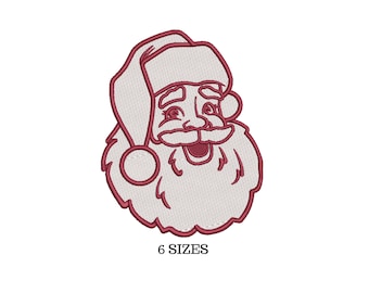 Santa Head Embroidery - Etsy