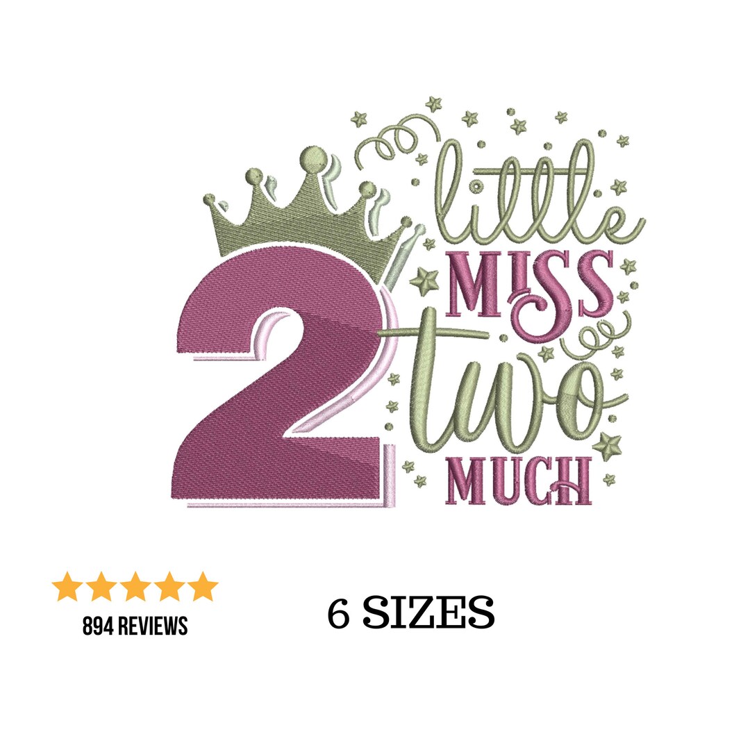 Birthday Embroidery Second Birthday 2nd Birthday Design Girls 2nd