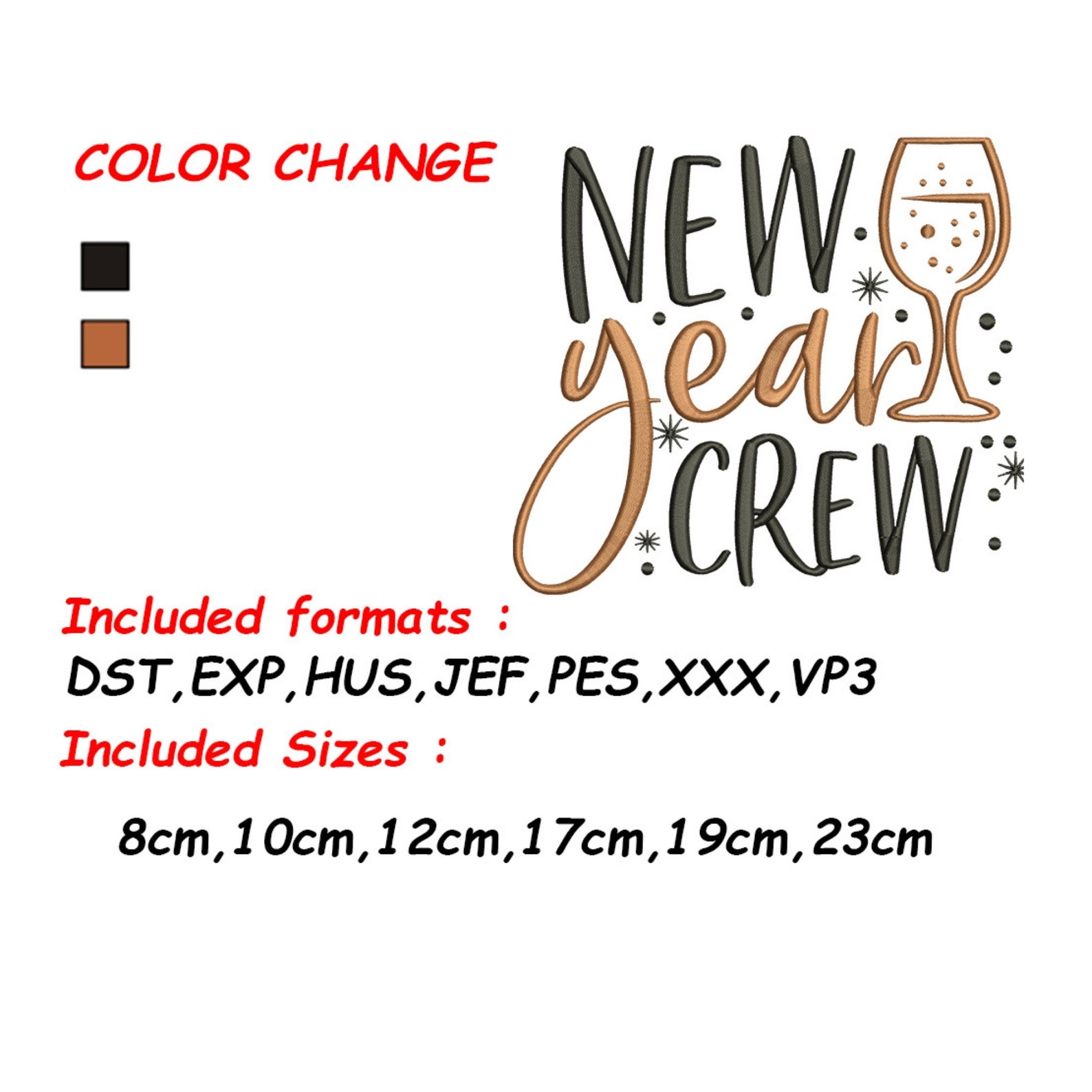 Happy New Year Gift New Year Embroidery New Years Party | Etsy