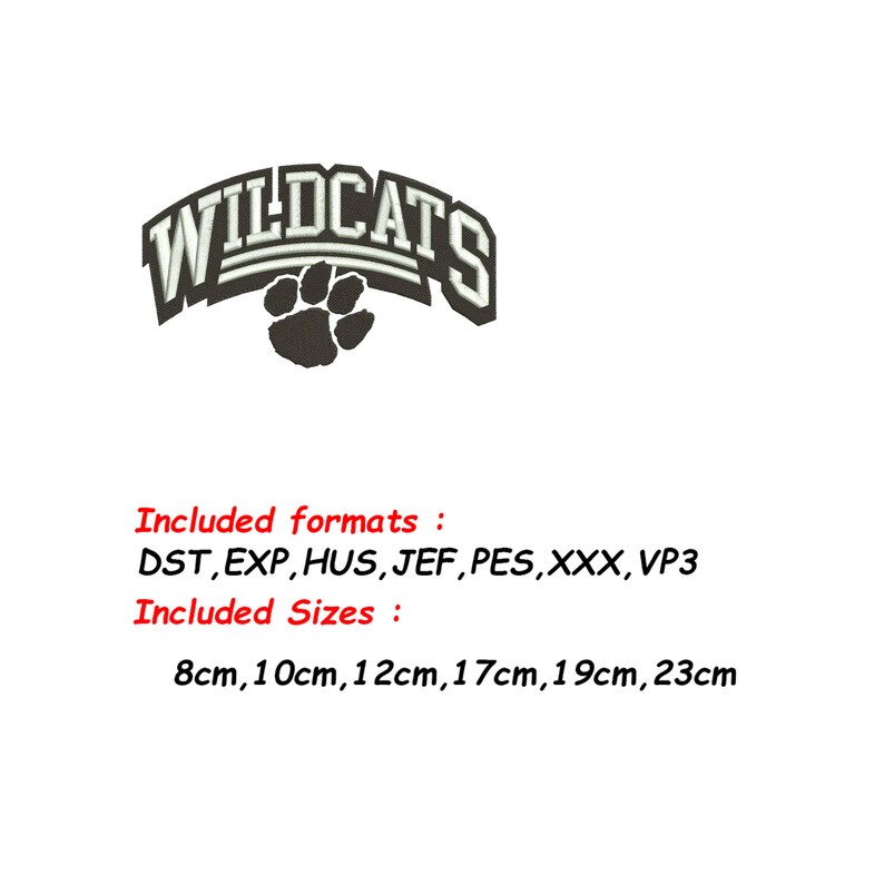 Wildcats Embroidery, Mascot Embroidery, Cat Wildlife, Wildcat - Etsy