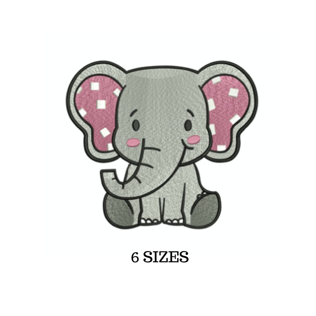 Cute Baby Elephant, Elephant Embroidery, Elephant Gifts, Embroidery ...