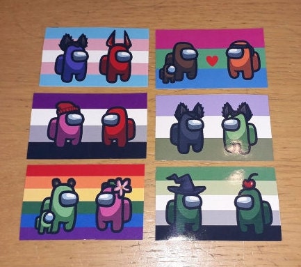 Custom Among Us Crewmate Stickers Pride Flags Opt | Etsy