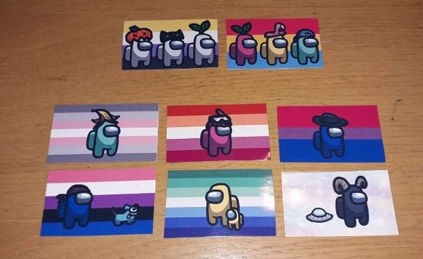 Custom Among Us Crewmate Stickers Pride Flags Opt | Etsy