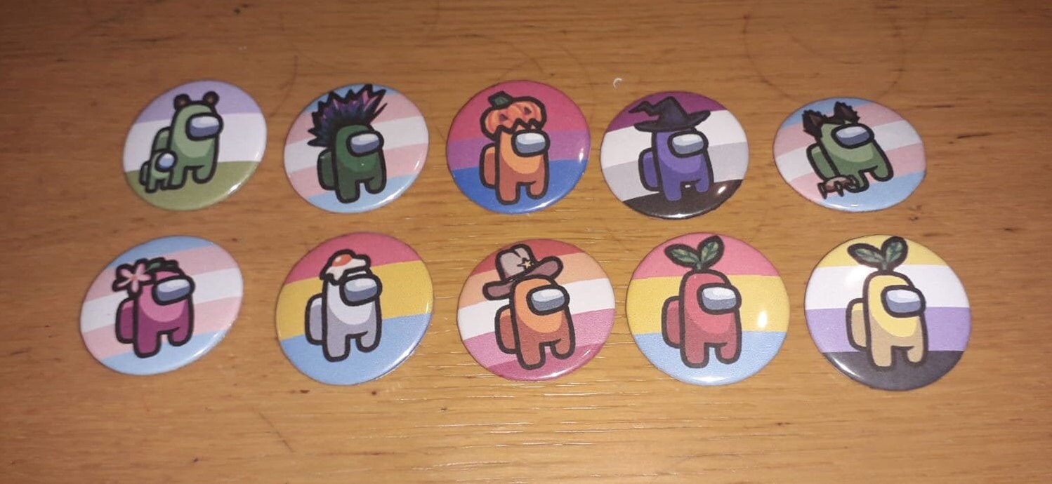 Custom Among Us Crewmate Badges Pride Flags Opt. - Etsy