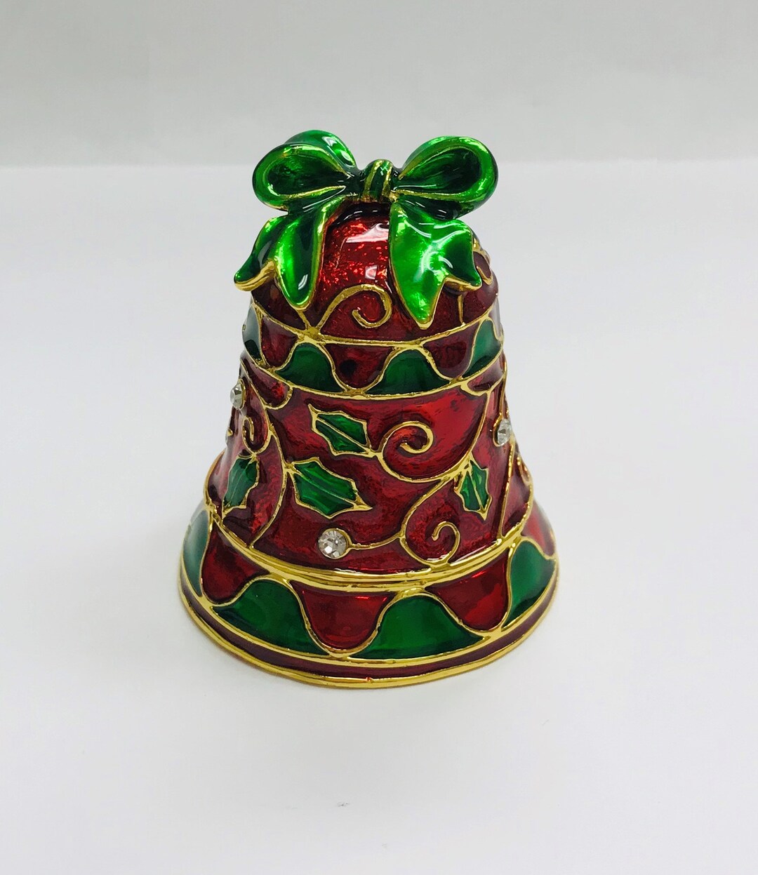 Cristiani Collezione Christmas Bell Trinket Box Pewter 14K Gold Plated ...