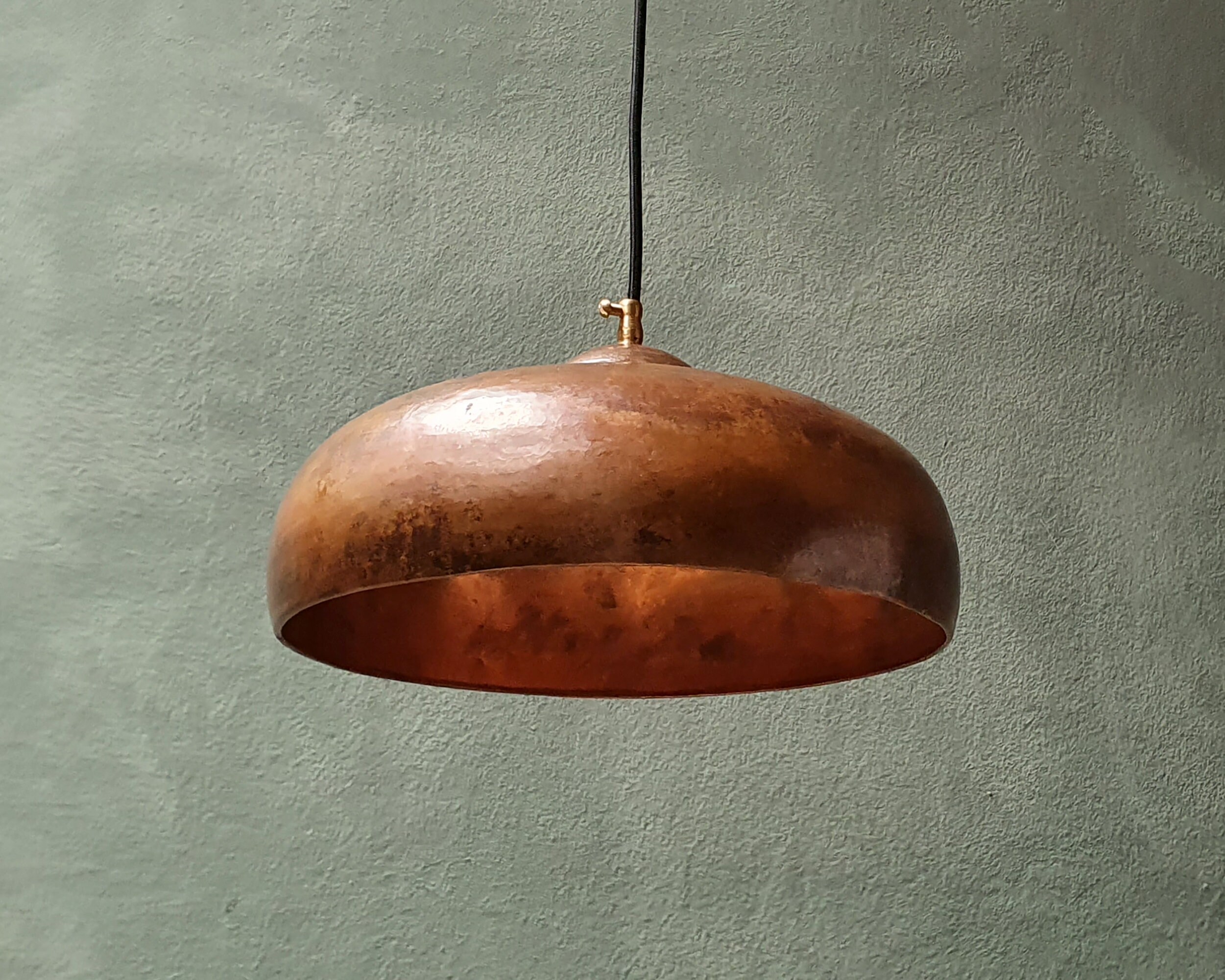 Rustic Copper Pendant Light, Copper Pendant Light Fixture, Dome ...