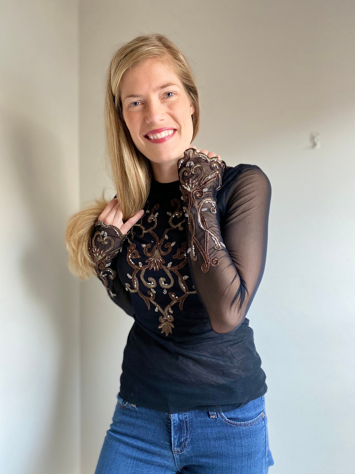 90 s Black Gem Embroidered Shirt 1990 s Long Sleeve Etsy 90 s Black Gem Embroidered Shirt 1990 s Long Sleeve Etsy