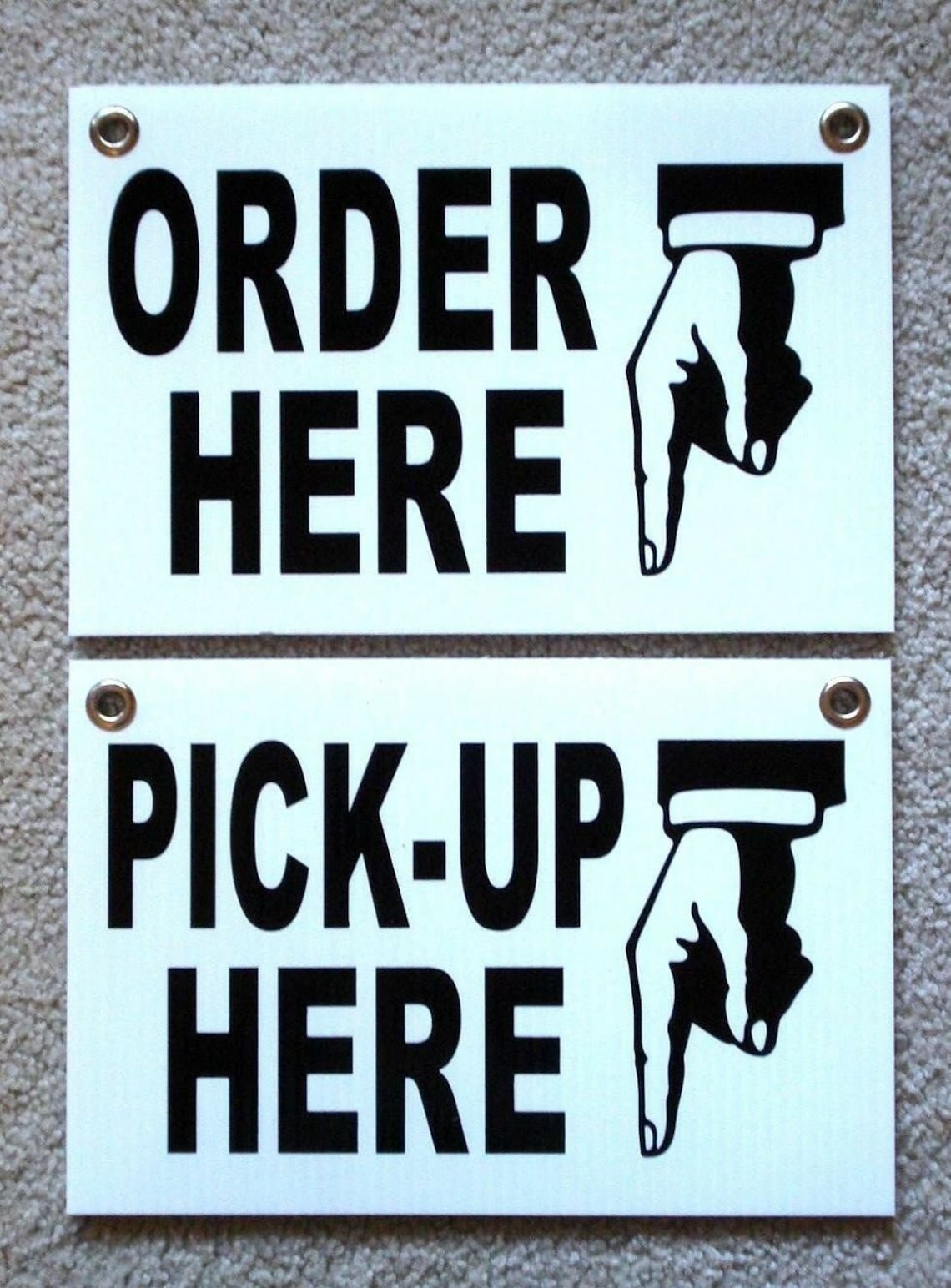 Order Here & Pick-up Here Plastic Coroplast Signs 8X12 W/grommets ...