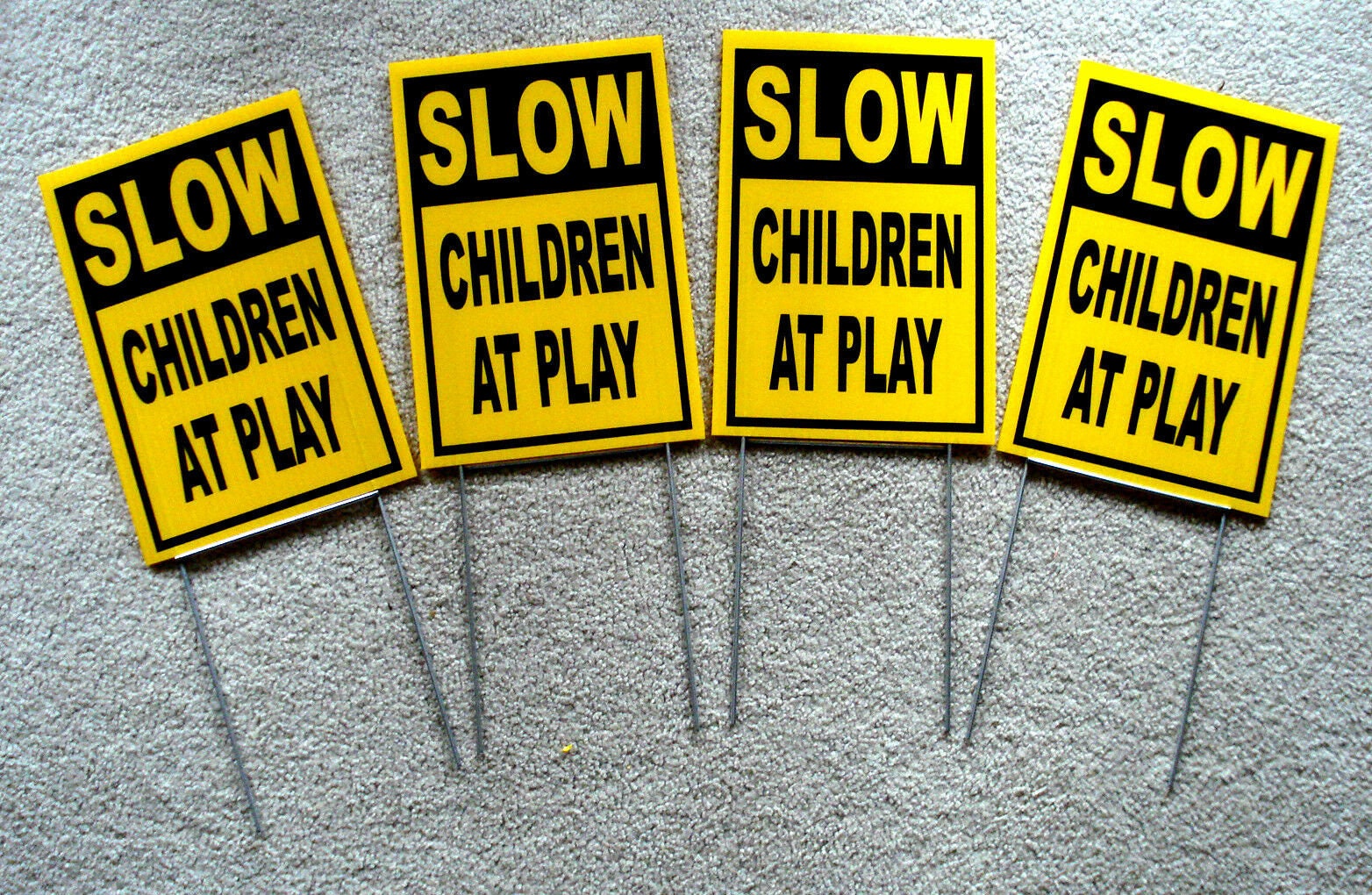 4 Slow -- Children at Play Coroplast SIGNS With Stakes 8" X 12" Free ...
