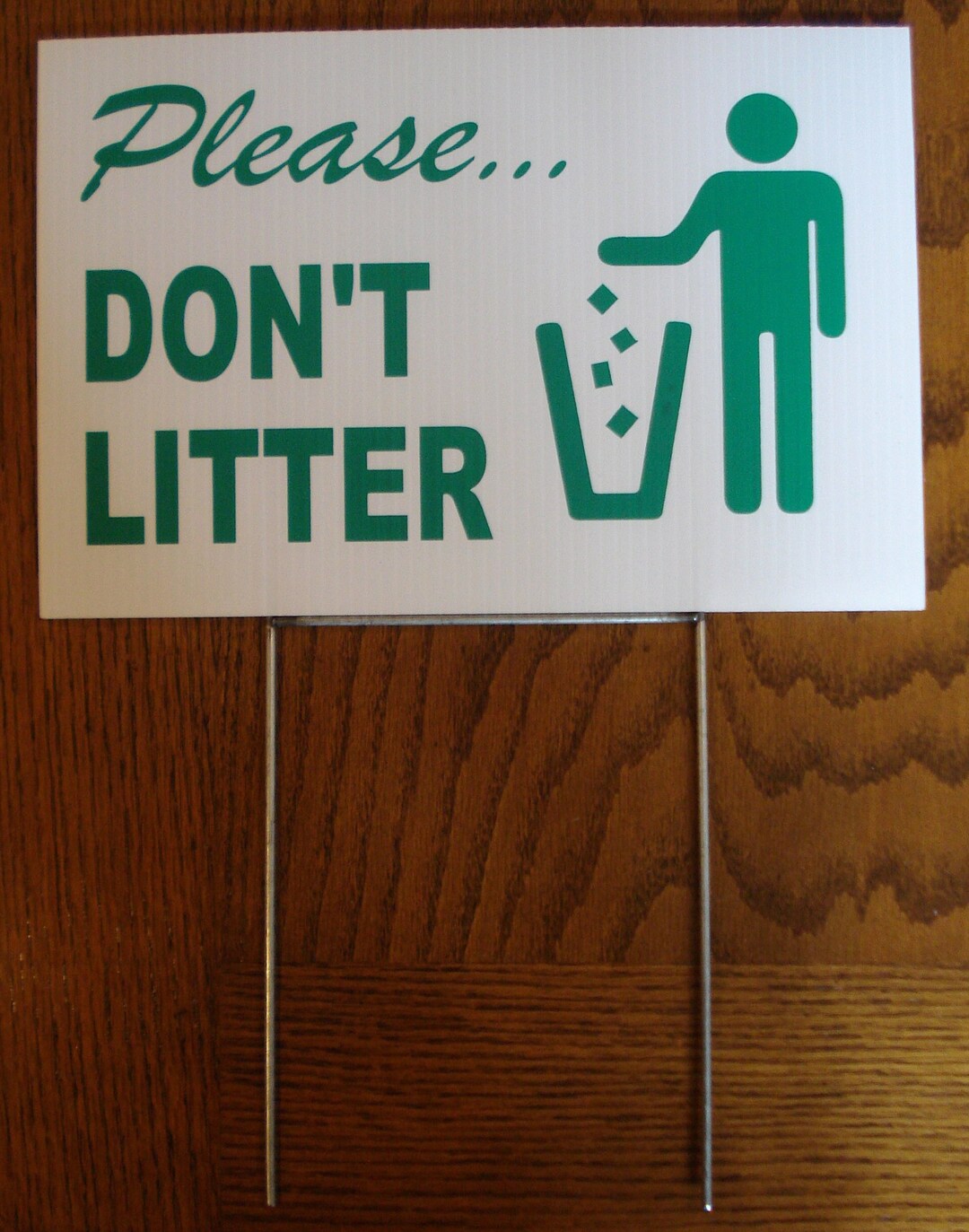 Please DON'T LITTER 8"x12" Plastic Coroplast Sign With Stake - Etsy