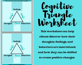 Cognitive Triangle Worksheet | Therapy Print, Educational CBT Worksheet ...
