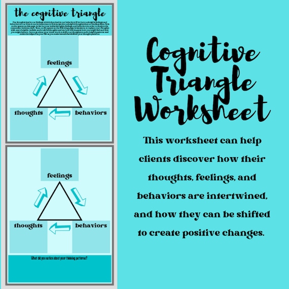 Cognitive Triangle Worksheet - Etsy