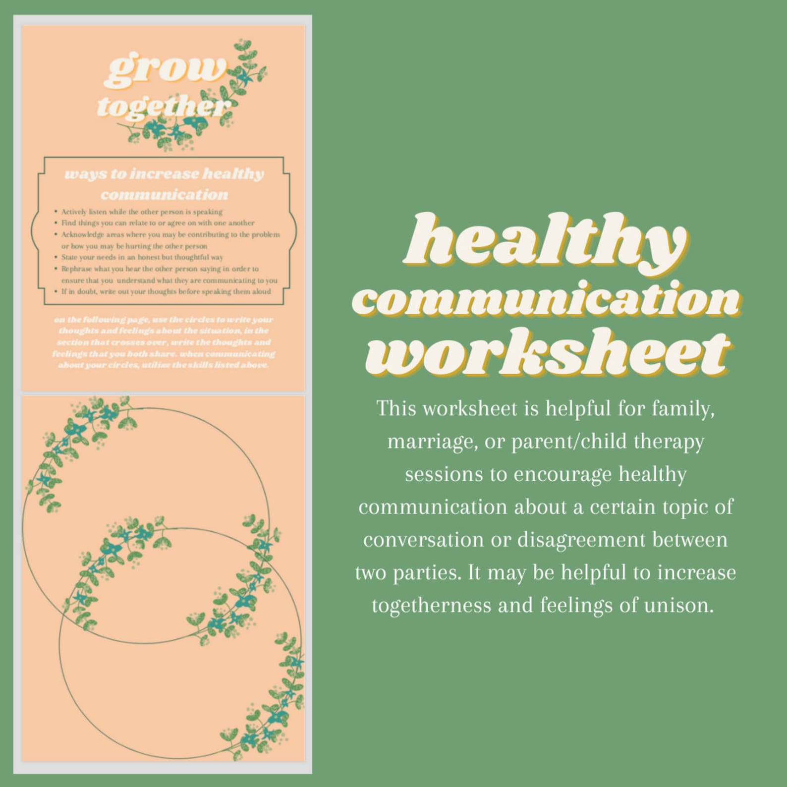 Healthy Communication Worksheet - Etsy