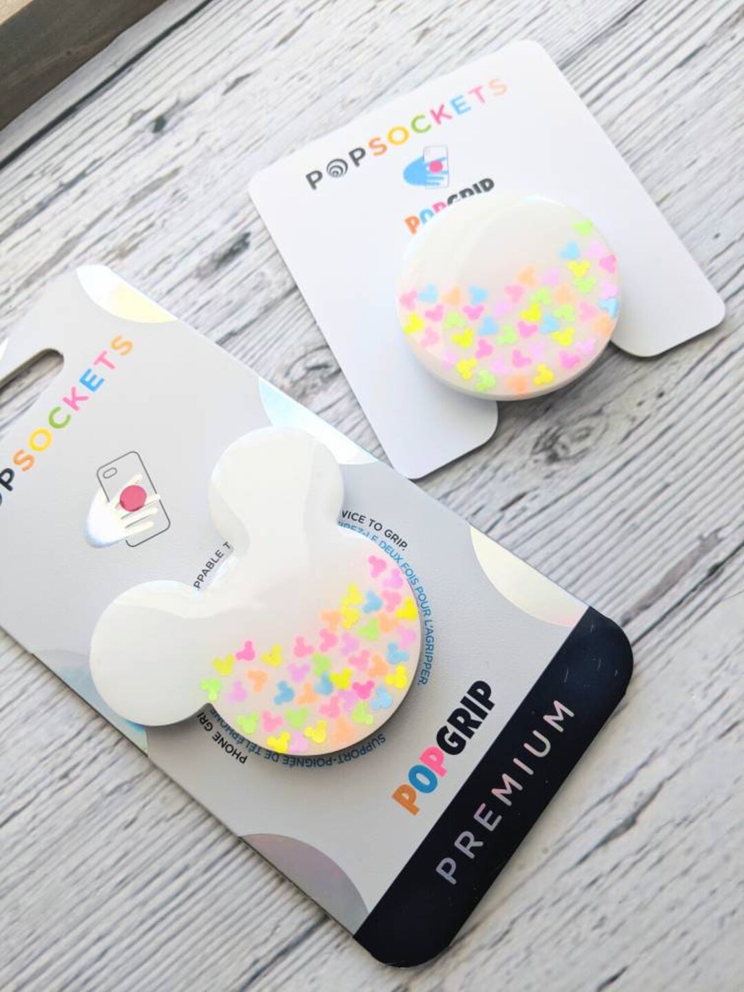 Disney Mickey Confetti Popsockets Badge Reels Rainbow - Etsy