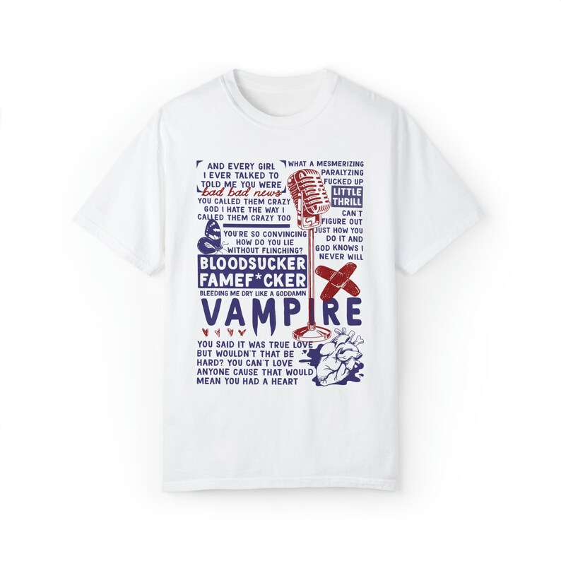 Vampire Shirt Olivia Rodrigo GUTS Album Merch / Comfort - Etsy