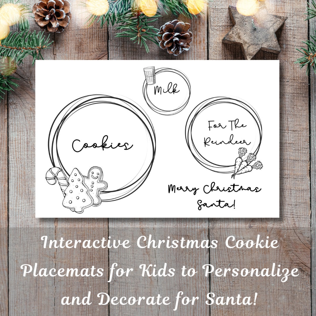 Christmas Coloring Placemats, Santa Cookie Plate Activity (digital ...