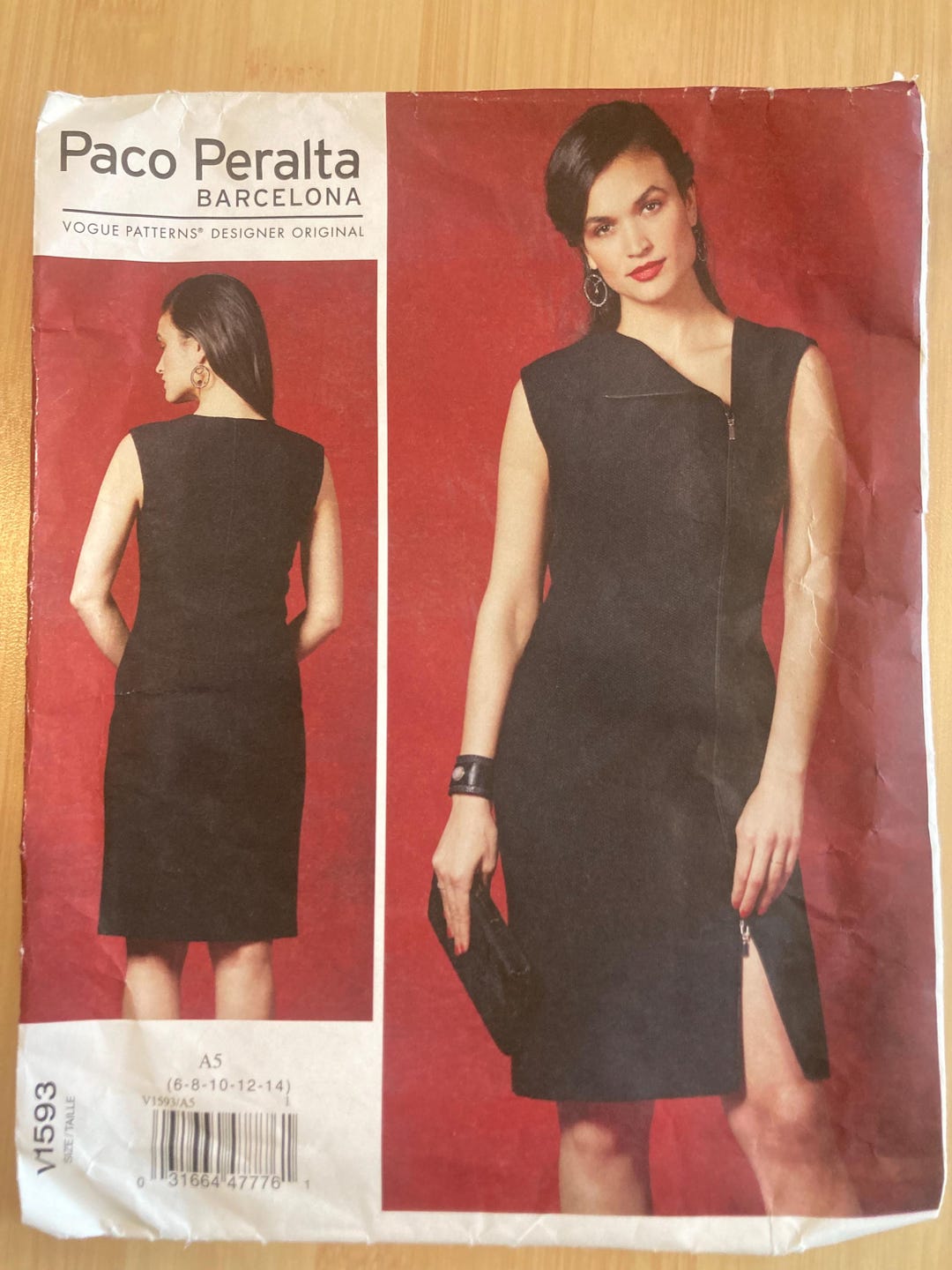 Vogue 1593 Paco Peralta Dress Pattern, Size 6, 8, 10, 12, 14, Bust 30.5, 31.5, 32.5, 34, 36 - Etsy