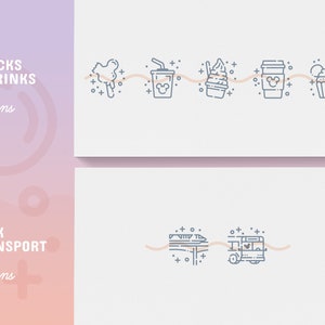 Mickey's Kingdom Line Art Icon Set Disney World Florida - Etsy Canada