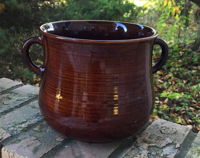 Red Wing Pottery Bean Pot With Handles. Vintage Brown Stoneware Pot ...