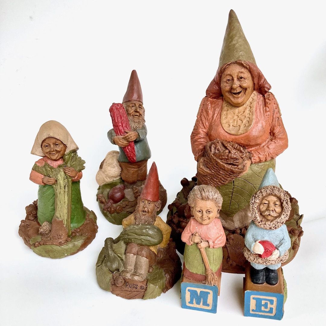 Vintage Tom Clark Gnomes Elves Garden Figurines Lot (6) Woodland Plant ...