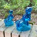 Vintage LE Smith Blue Glass Girl With Geese Figure. CHOICE of SIZE ...