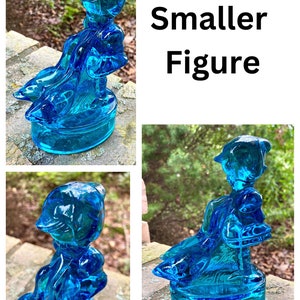 Vintage LE Smith Blue Glass Girl With Geese Figurine, Hummel Style - Etsy