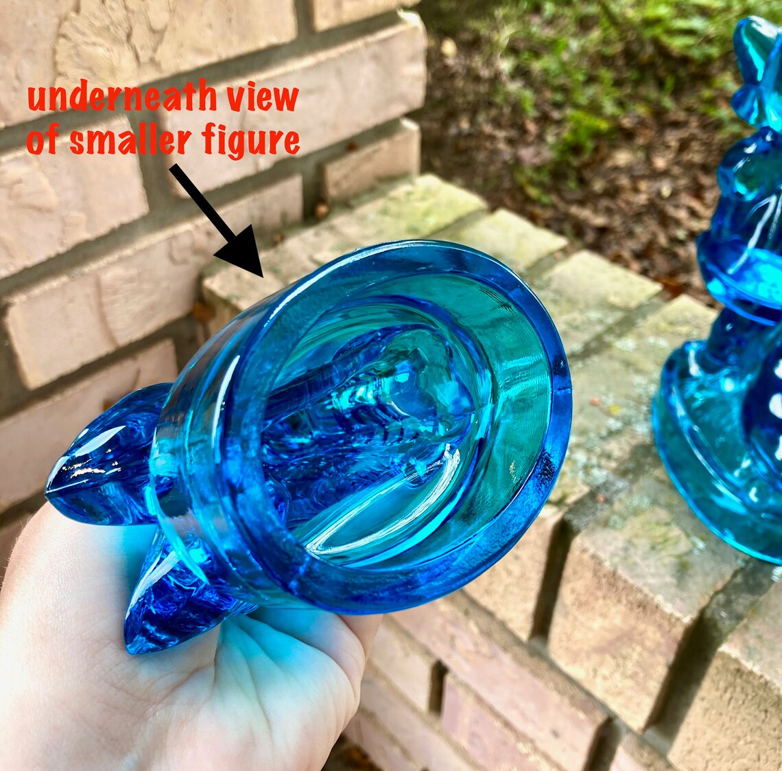 Vintage LE Smith Blue Glass Girl With Geese Figure. CHOICE of SIZE ...