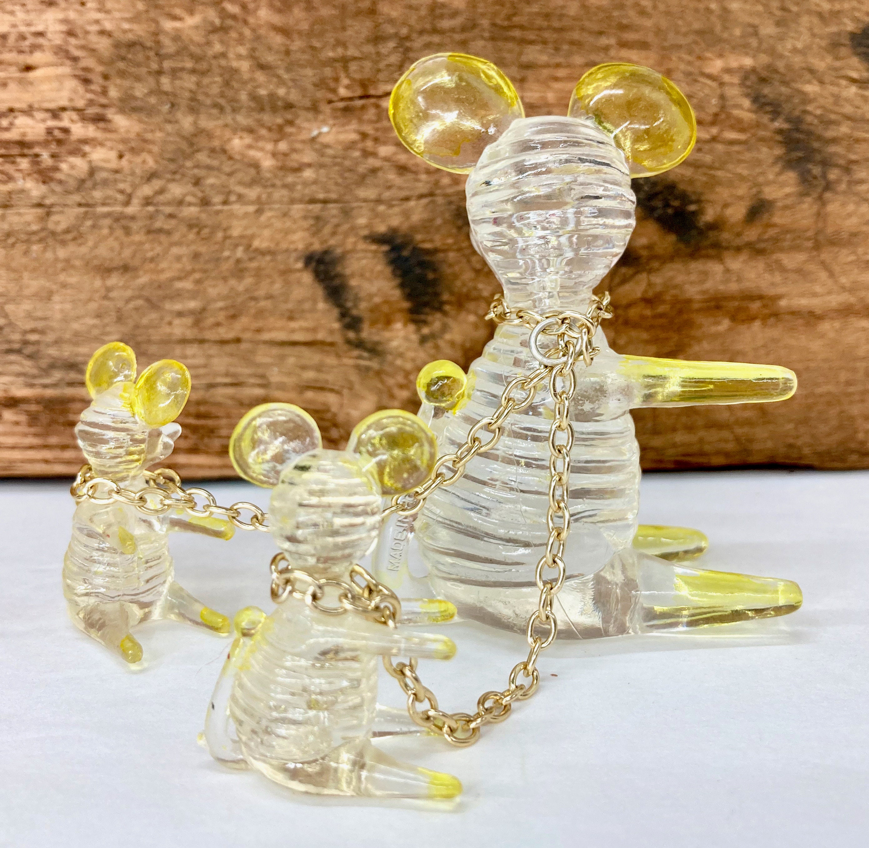 Vintage Lucite Mouse Family Chained Acrylic Plastic Clear - Etsy