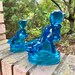 Vintage LE Smith Blue Glass Girl With Geese Figure. CHOICE of SIZE ...