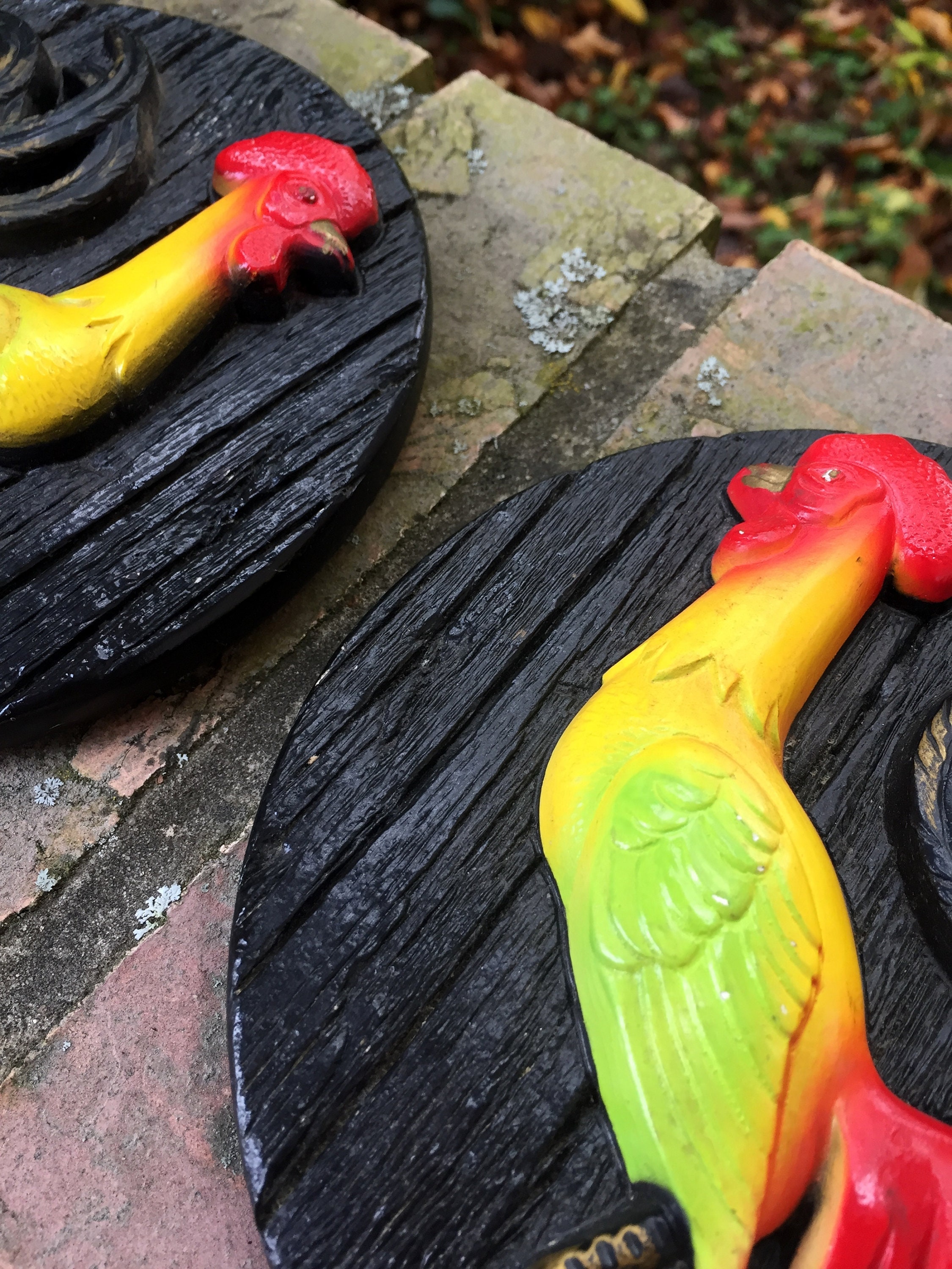 Chalkware Rooster Plaques Miller Studio 1977 Vintage Decor - Etsy