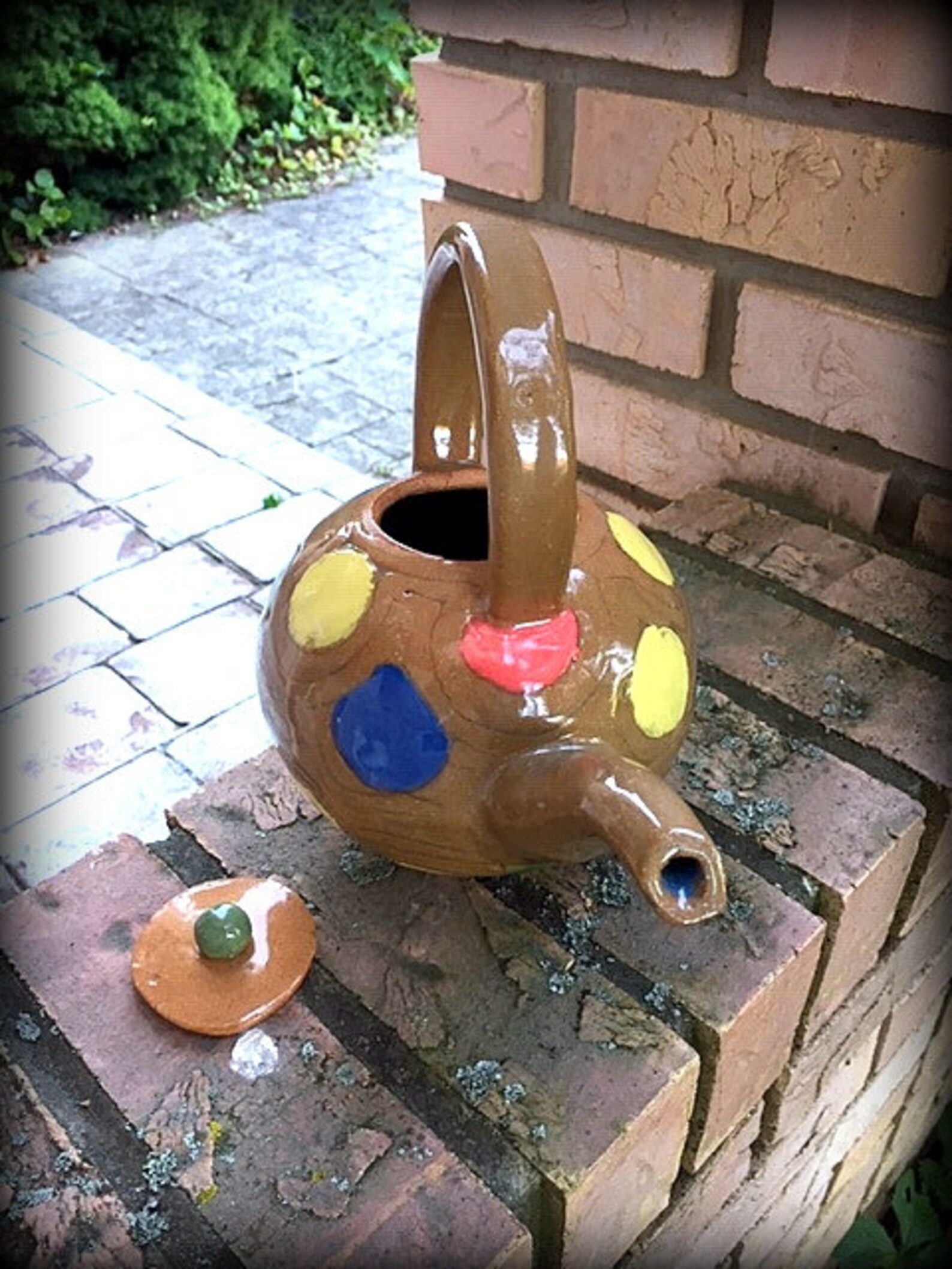 Vintage Coil Teapot With Dots. Unique Handmade Studio Art Pottery ...