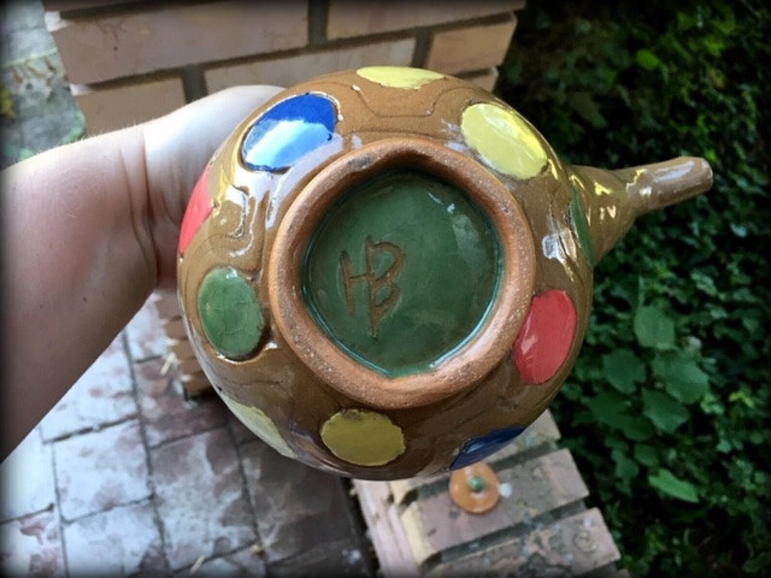 Vintage Coil Teapot With Dots. Unique Handmade Studio Art | Etsy