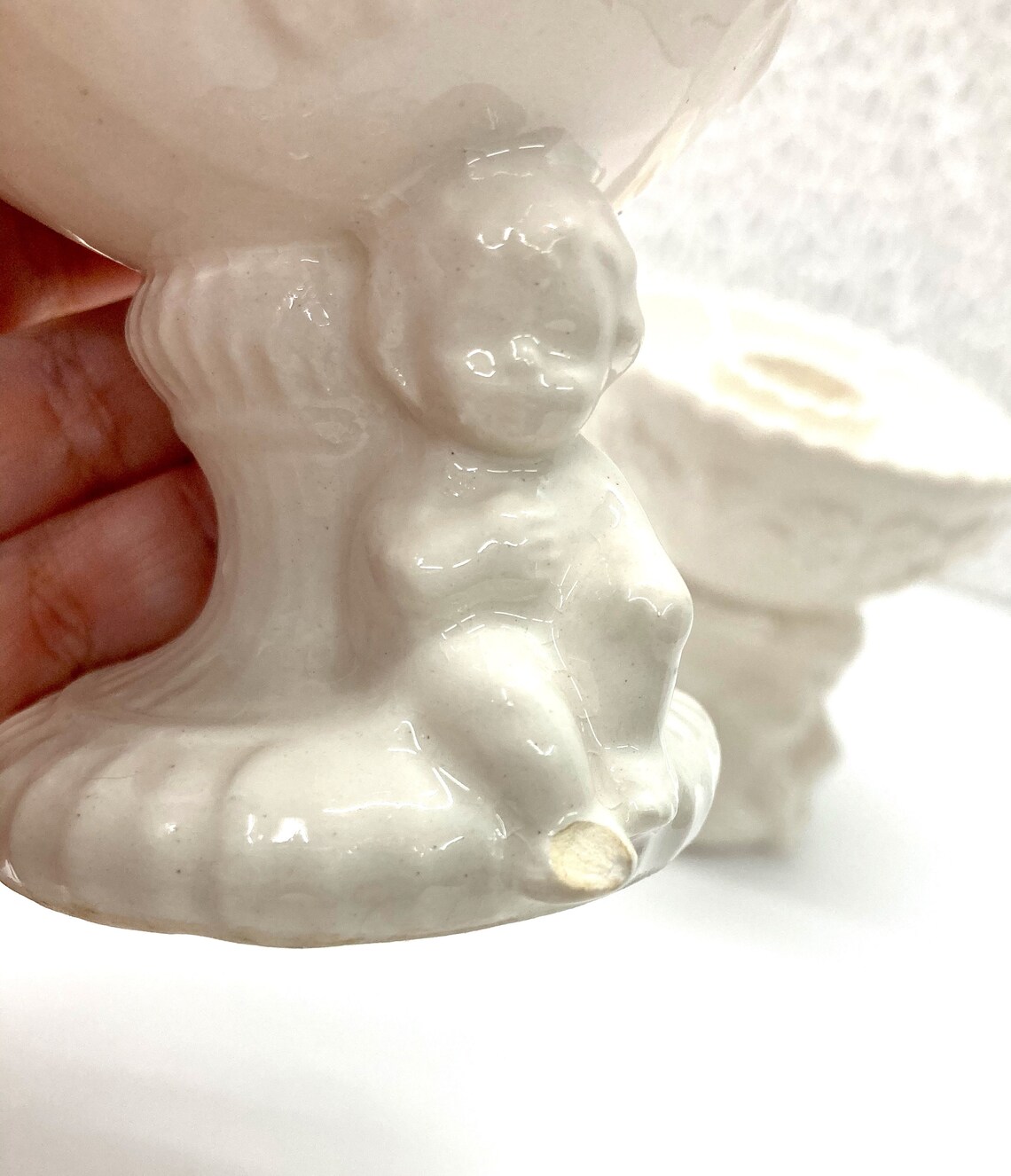 Lefton Cherub Candle Stick Holders Angel Baby Pedestal W/ - Etsy