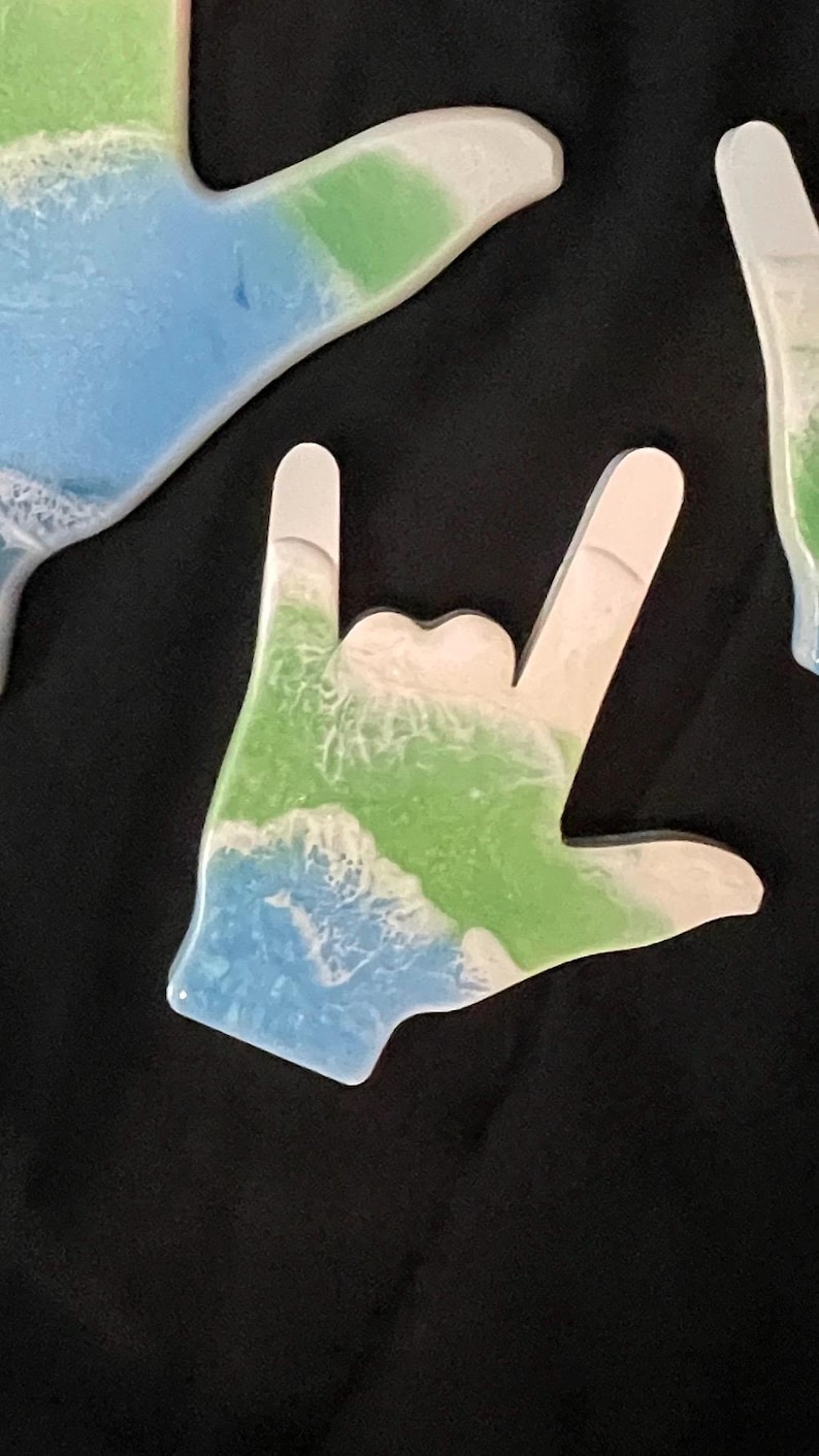 13cm Sign Language “I Love You” Resin Artwork – Mini Galaxy & Custom ...