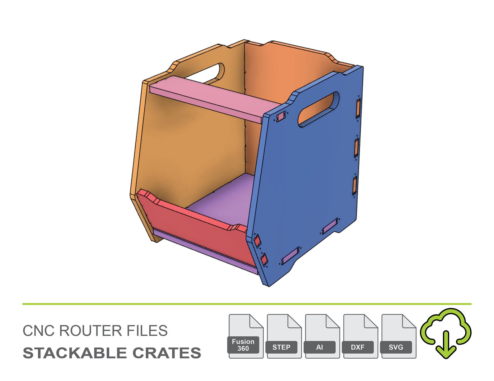 CNC Files for Wood Stackable Storage Bins Modular Workshop - Etsy