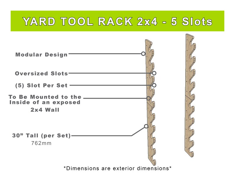 CNC Router Yard Tool Storage Rack Mounted to 2x4 Files, Shovel Rack ...