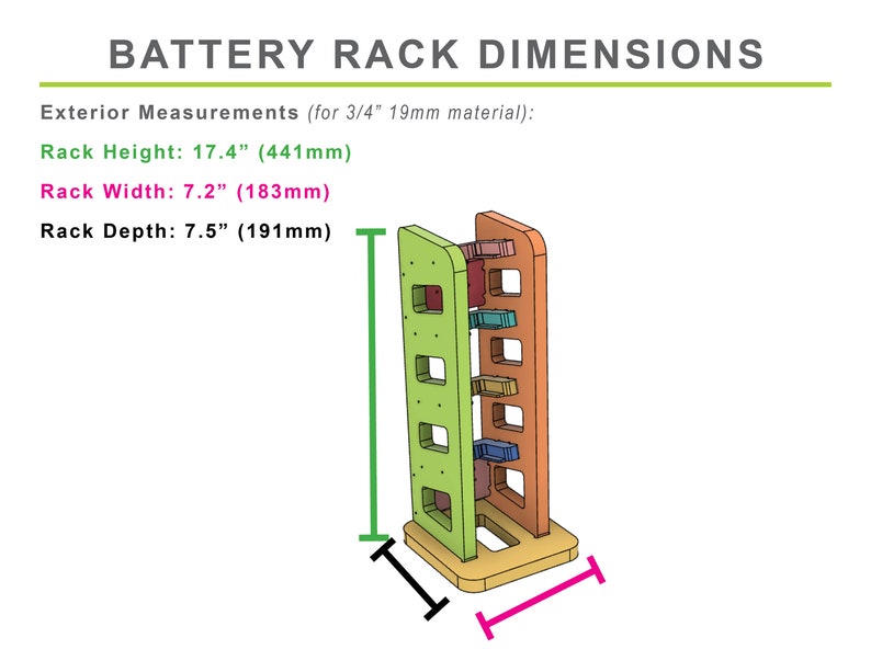 Battery Storage Rack Holder for Dewalt 20v SVG DXF CNC Router Files ...