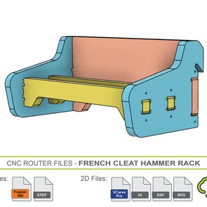 CNC Router Files French Cleat Hammer Storage Rack - CNC Router Files ...