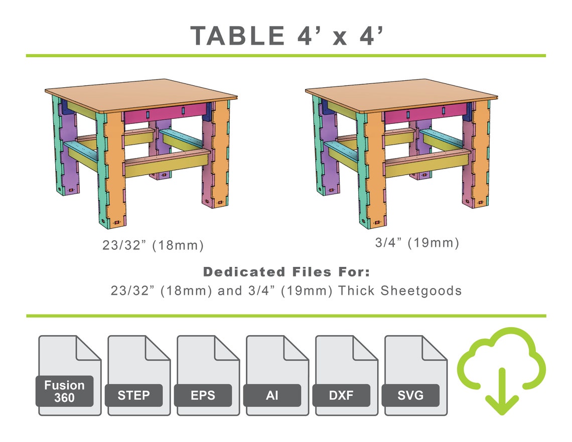 4x4 Workbench Table CNC Table Files Workbench Plans Fusion - Etsy