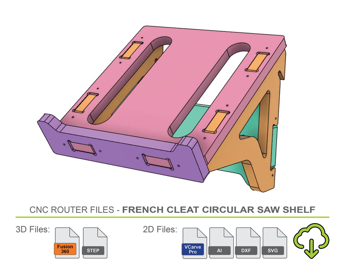 CNC Files for Wood French Cleat Circular Saw Holder - French Cleat Wall ...